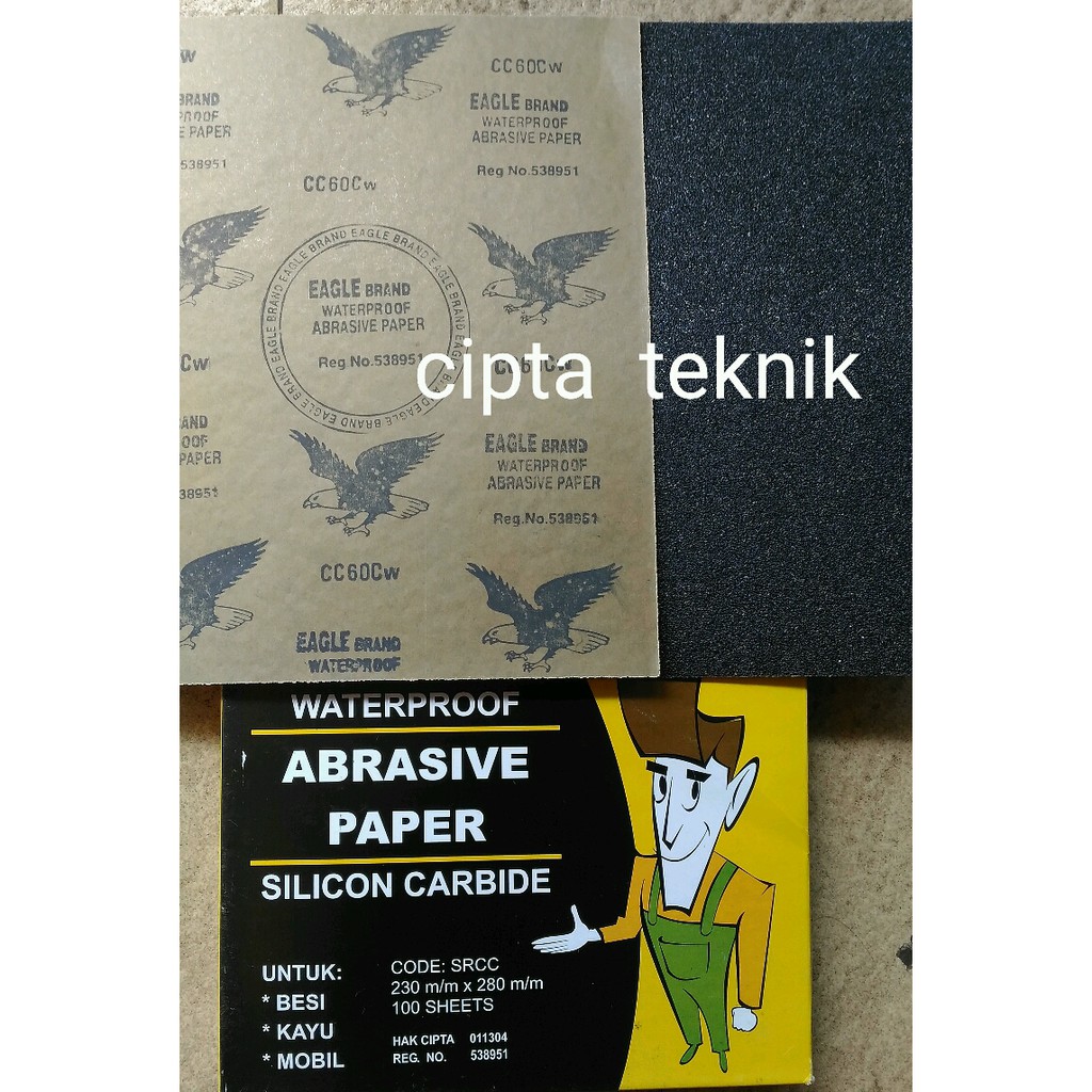 Jual Amplas Kertas Eagle Asli Grit 60 Abrasive Paper Grit60 Waterproof ...
