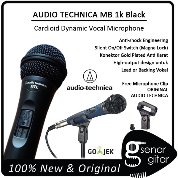 Jual Microphone Audio Technica MB 1k Black Mic Vocal Vokal Cardioid ...