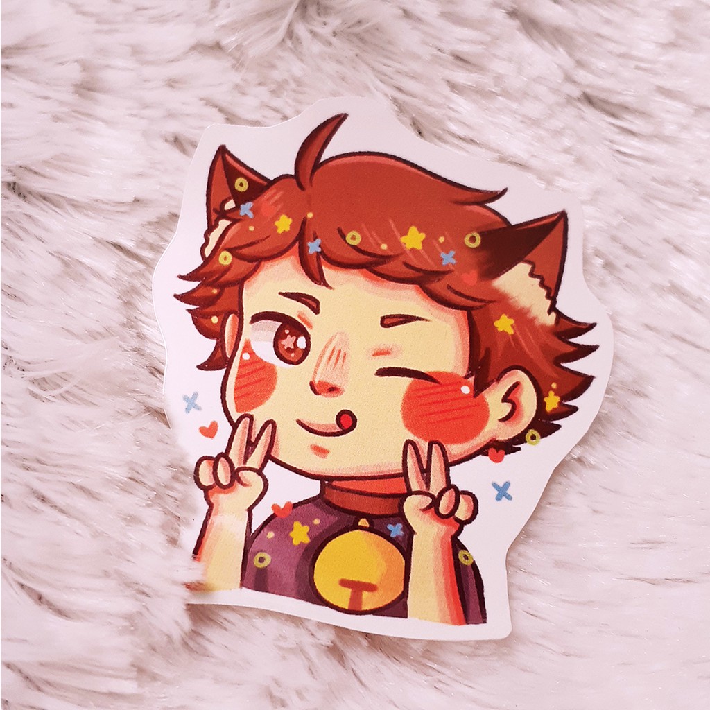 Jual Stiker besar Neko Kucing Haikyuu Hinata Suga Kuroo Tsukishima ...