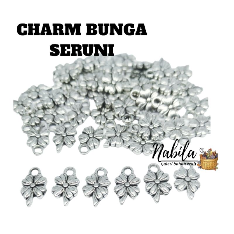Jual (12pcs) Charm Bandul Bunga Seruni Bahan Craft Kerajinan Tangan ...