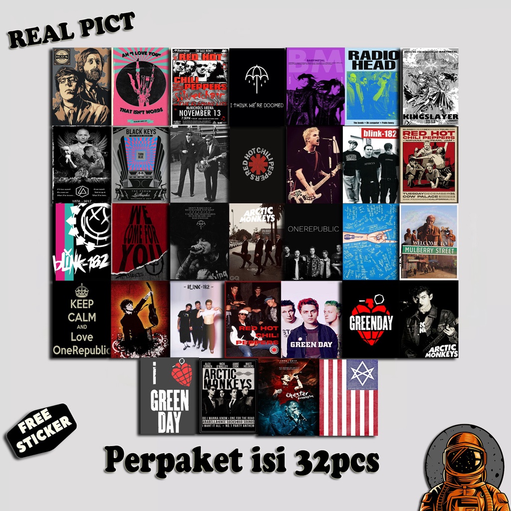 Jual POSTER RETRO MUSISI BAND / FREE STICKER/ FREE CUSTOM/ HIASAN ...