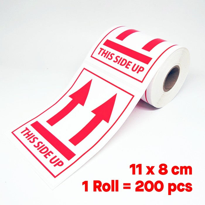 Jual Stiker This Side Up Sticker Label Pengiriman 11 x 8 cm (1 Roll ...