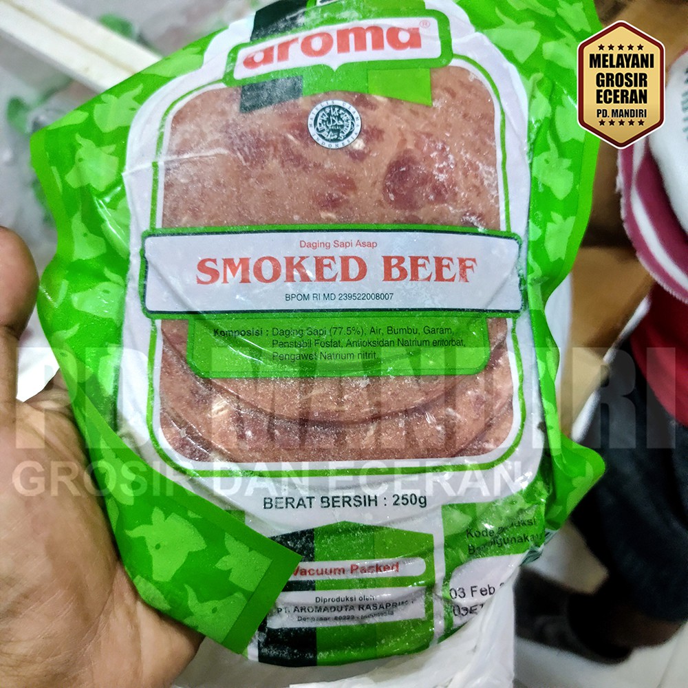 Jual AROMA SMOKED BEEF DAGING ASAP 250 GR | Shopee Indonesia