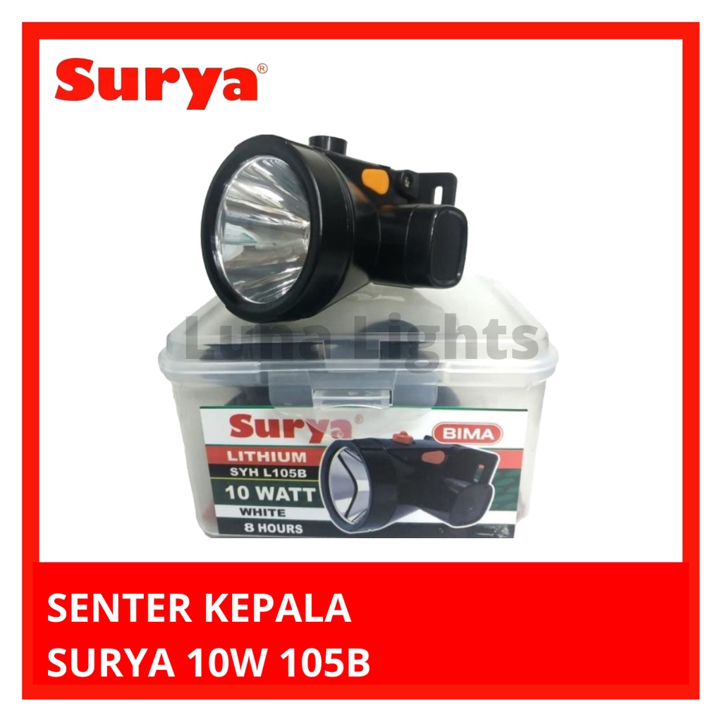 Jual SENTER KEPALA 10W 105B SURYA HEADLAMP RECHARGEABLE | Shopee Indonesia