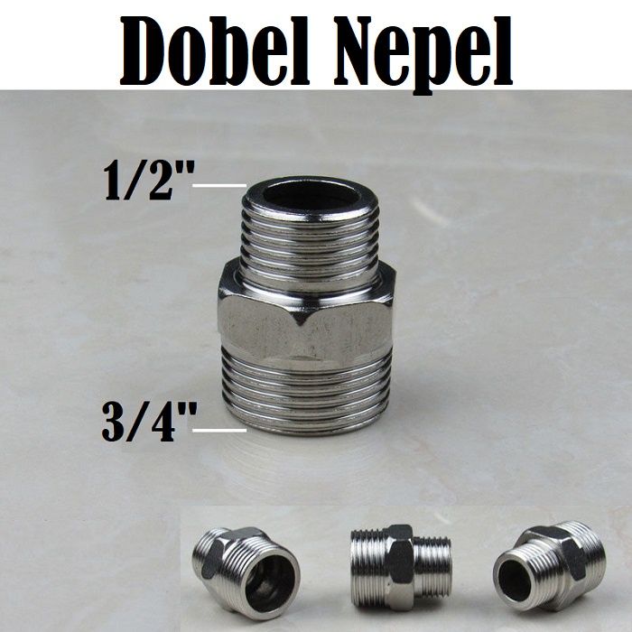 Jual Dobel nepel Sambungan pipa dobel nepel 1/2 inch sambungan kran air stainless dobel nepel 1/ ...