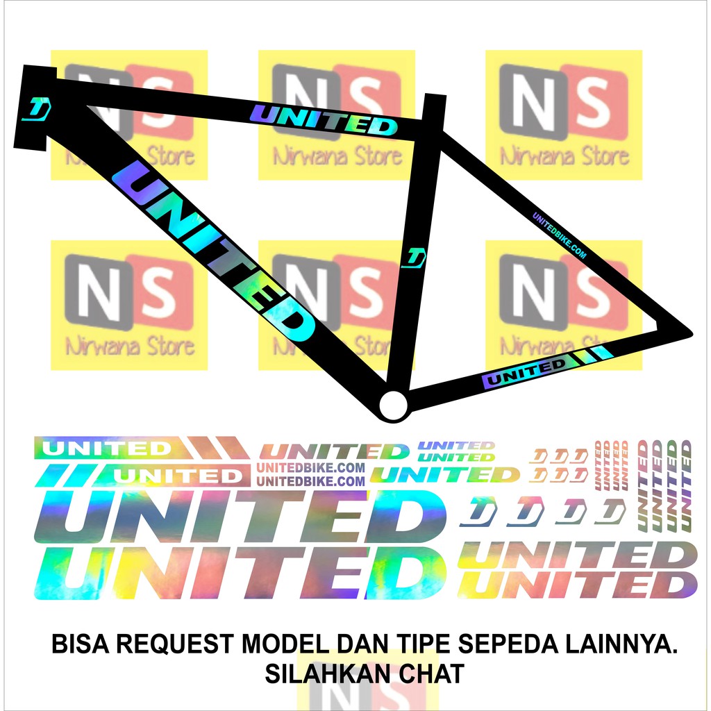 Jual stiker sticker UNITED sepeda Hologram decal | Shopee Indonesia
