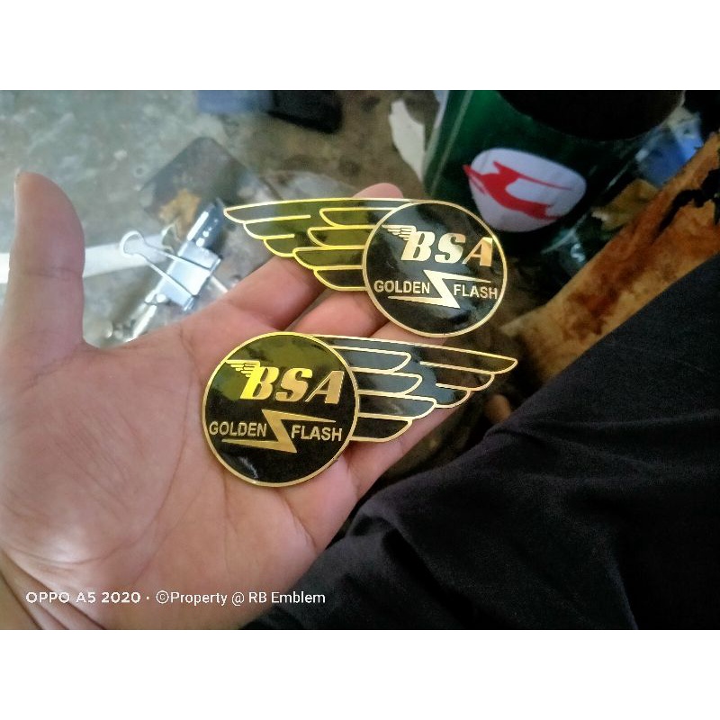 Jual emblem BSA golden flash bahan Kuningan | Shopee Indonesia