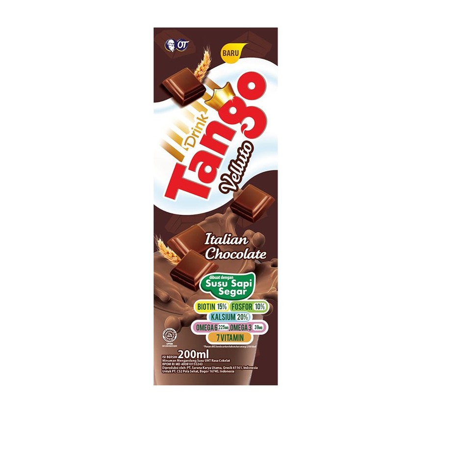 Jual Tango Drink Velluto Italian Chocolate 200ml | Shopee Indonesia