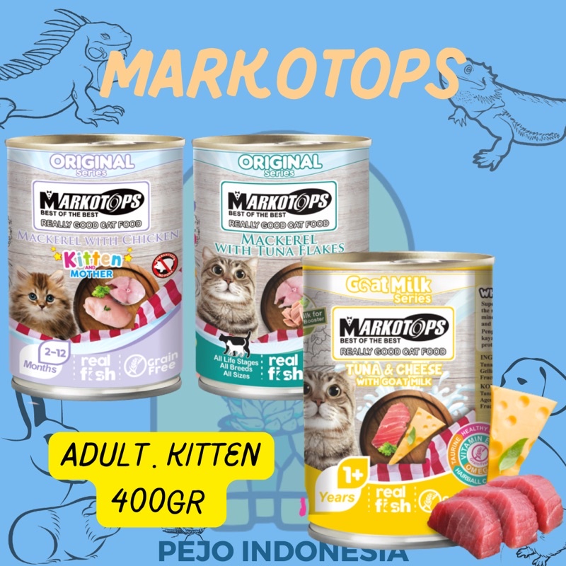 Jual Markotops Kaleng Makanan Basah Kucing Kitten Kaleng 400gr | Shopee ...