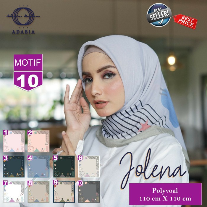 Jual Jilbab Segiempat Jolena Poly Voal Motif 10- Hijab Scarf Original ...