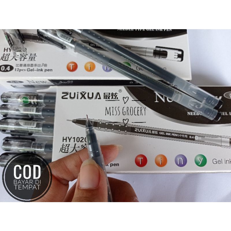 Jual (12 pcs) Pulpen Gel Zuixua 0,4 mm Tinta Hitam Murah/ Pen Gel ...