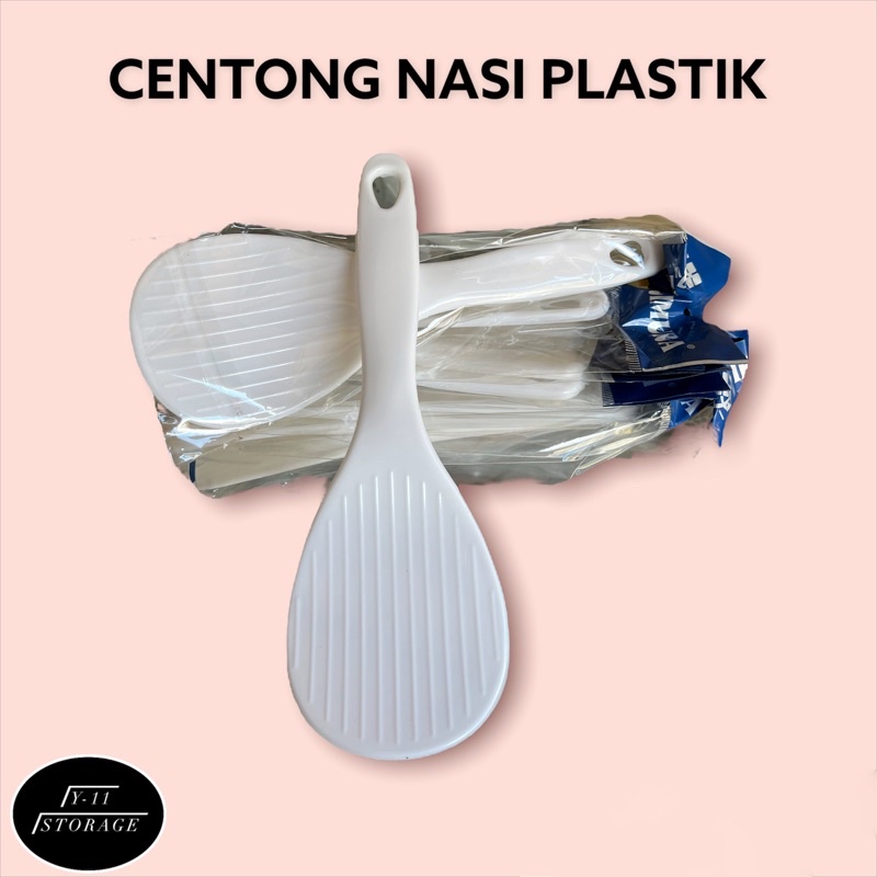 Jual Cendok Entong Sendok Nasi Plastik Putih Anti Lengket Nikimura ...