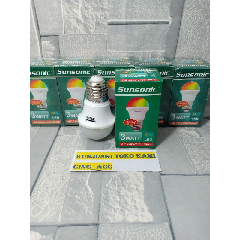 Jual Bohlam Hias Sunsonic RGB 3Watt Lampu LED Warna Warni | Shopee ...