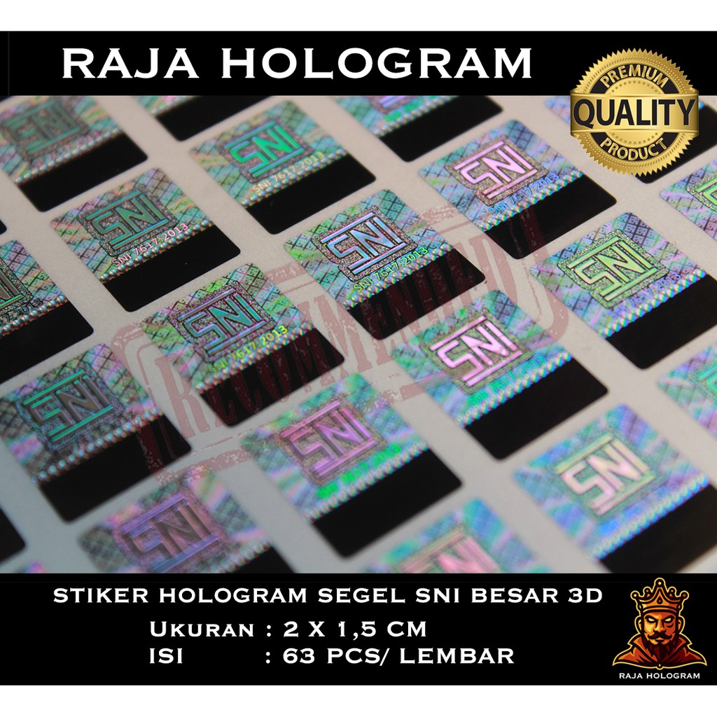 Jual STIKER HOLOGRAM SNI BESAR 3D CETAK STICKER SEGEL LABEL HURUF ...