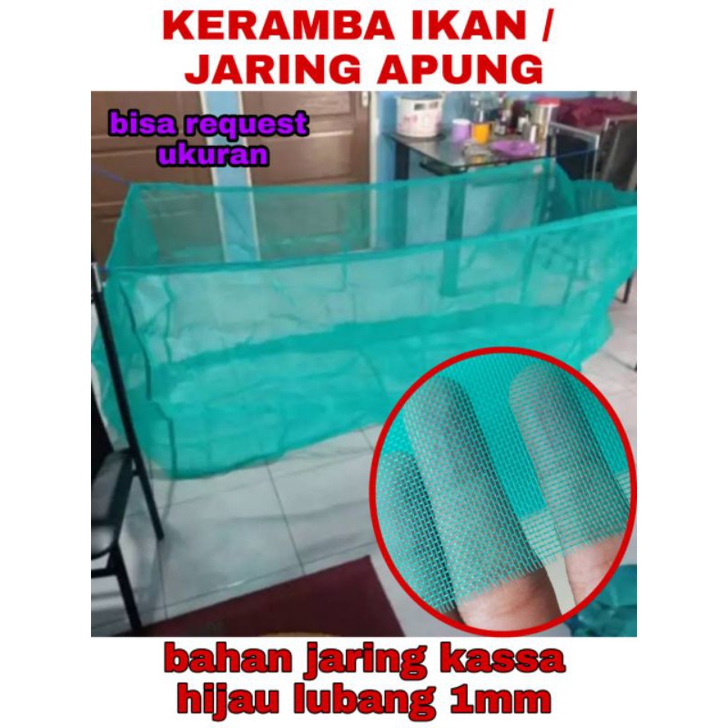 Jual keramba ikan jaring apung 2m x 1m x1m ,kassa hijau untuk anakan ...