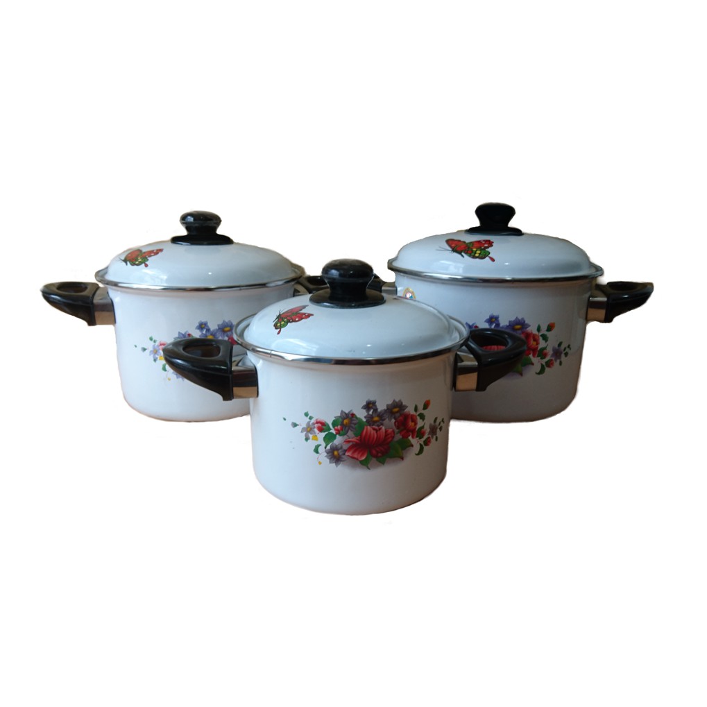 Jual Panci Enamel Set Safari 3pcs 18-22 cm | Shopee Indonesia