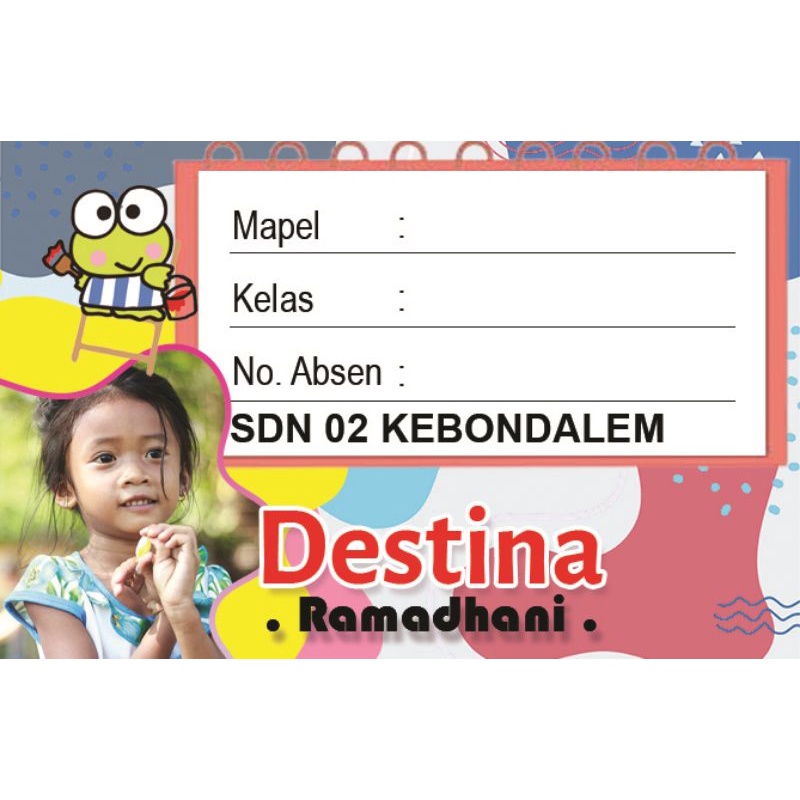 Jual (25pcs) Stiker Mata Pelajaran Custom Foto Stiker Mapel Label Buku ...