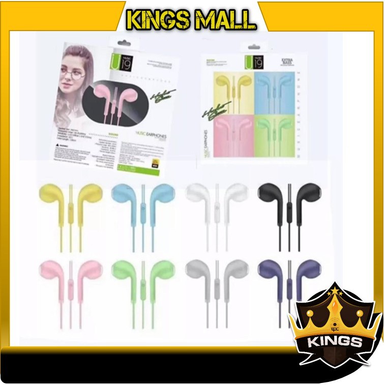 Jual KINGS - H681 Headset Macaron U19 / Handsfree U19 Macaron Color ...