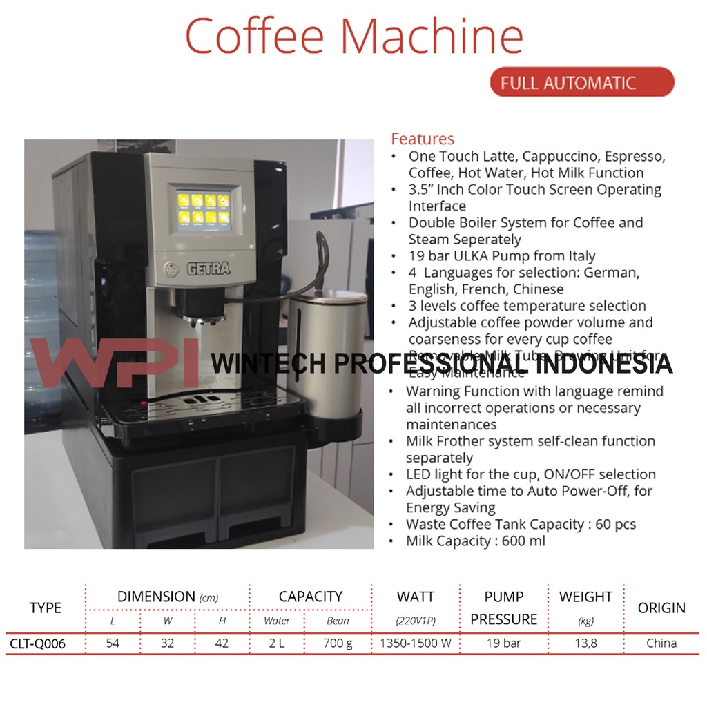 Jual Getra CLT-Q006 CLT Q006 Mesin Kopi Espresso Otomatis - Automatic ...