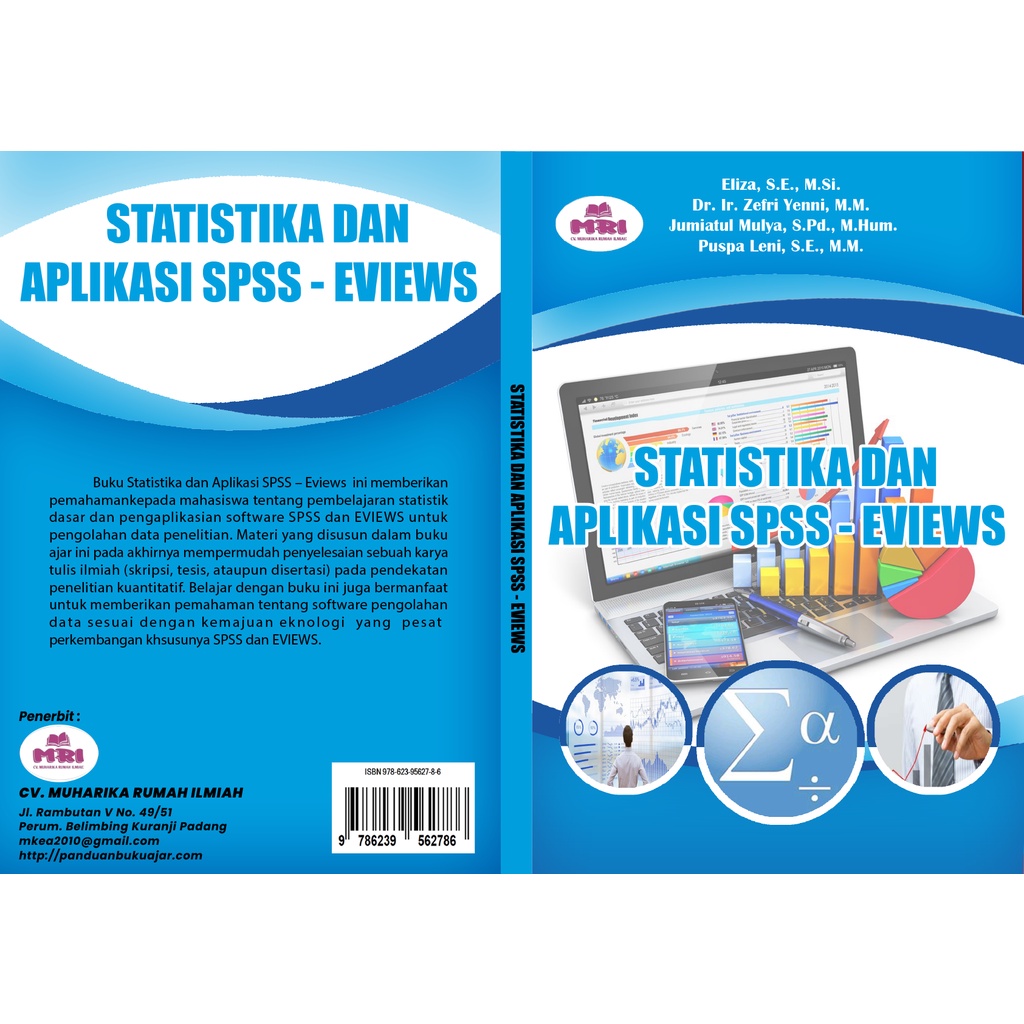 Jual Buku Statistika dan aplikasi SPSS-eviews Karangan Ibu Eliza, SE.M.SI_Buku Pendidikan ...