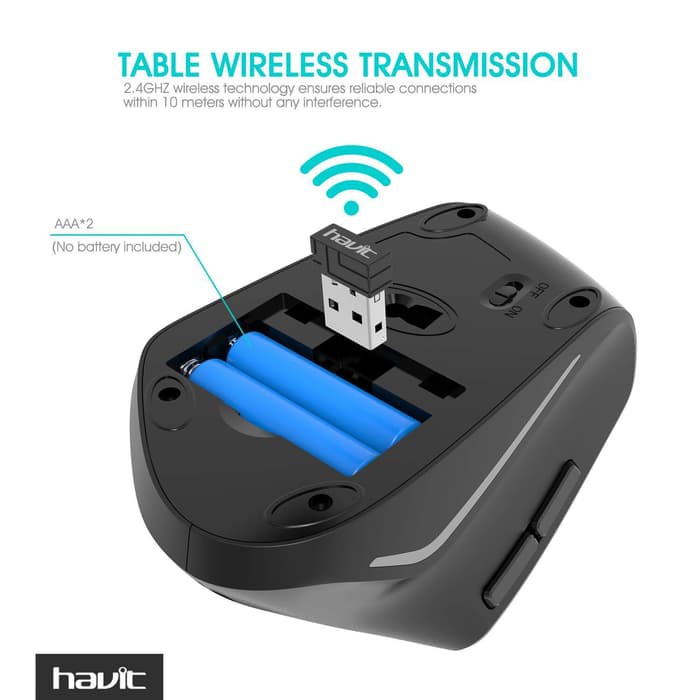 Jual New HAVIT HV-MS55GT Wireless Vertical Mouse with Ergonomic Design ...