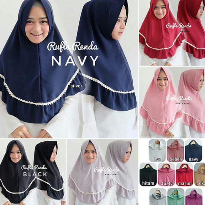 Jual QF18 KHIMAR RUFFLE RENDA / REMPEL PET RENDA 90QK | Shopee Indonesia