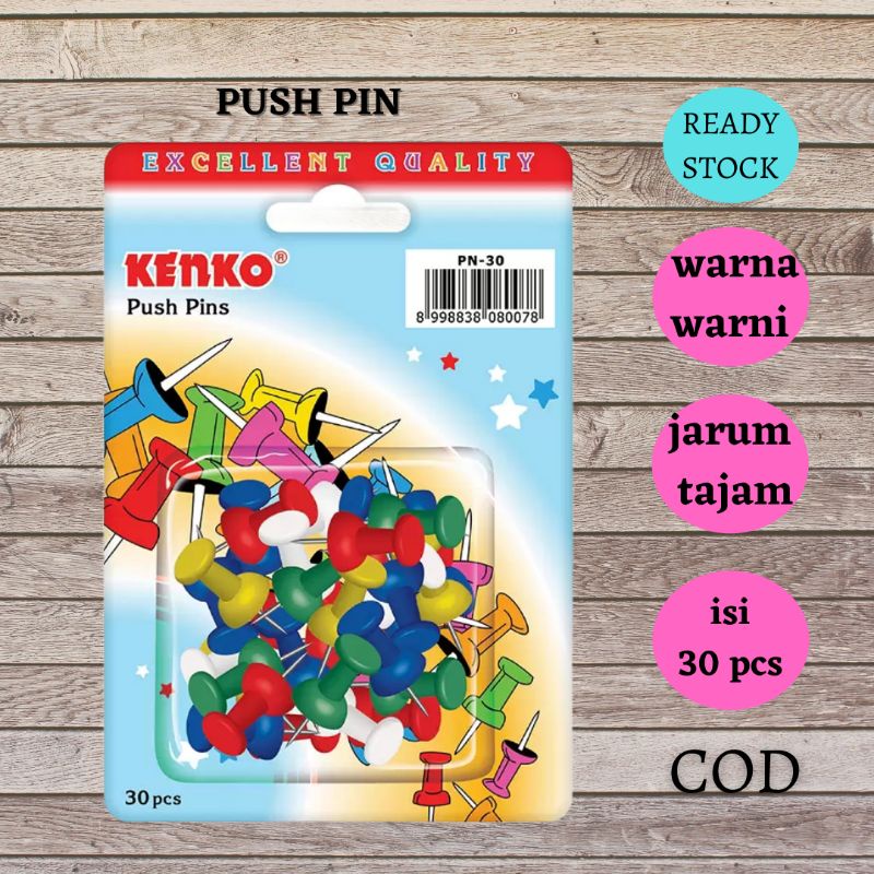 Jual Push Pin Kenko Paku Pin Warna Warni Jarum Tekan | Shopee Indonesia
