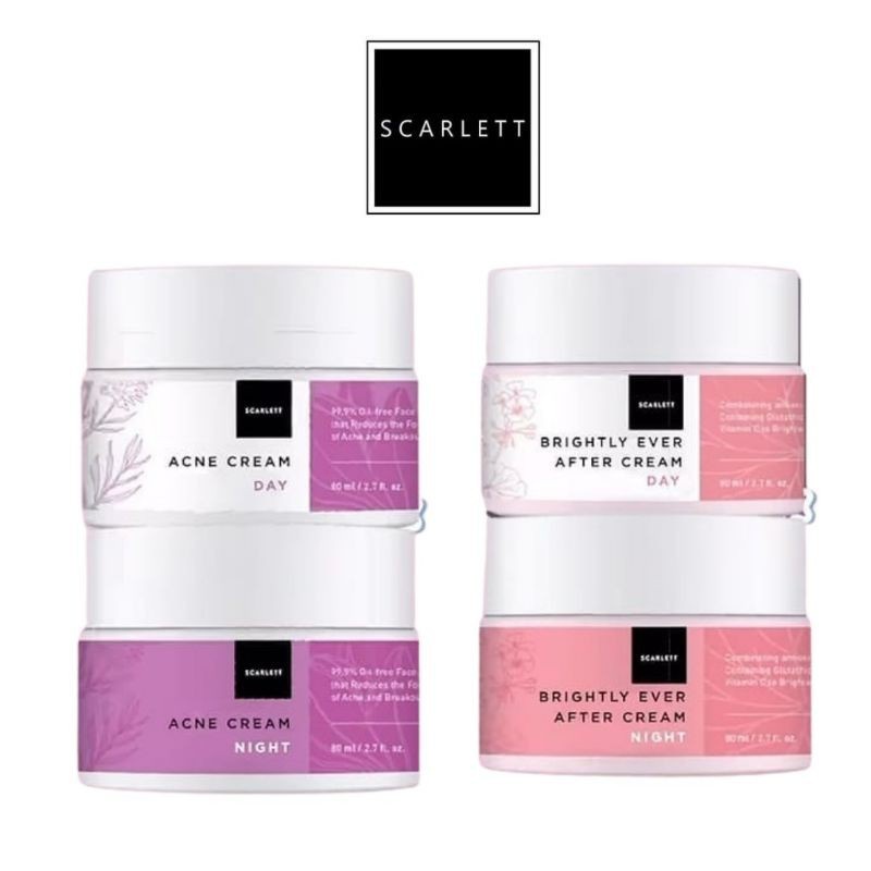 Jual [ CREAM ] SCARLETT CREAM DAY & NIGHT / SCARLET ACNE AND BRIGHTLY ...