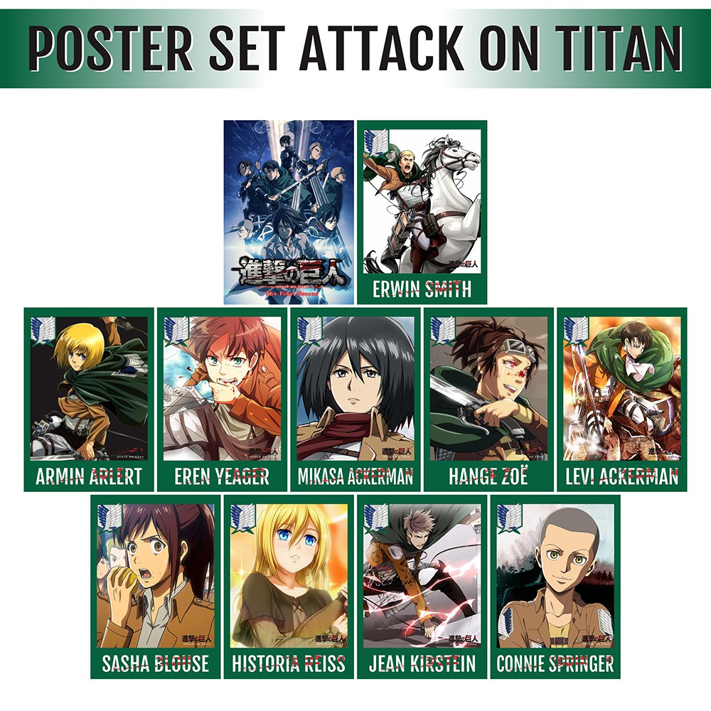 Jual Poster Set Aot Attack On Titan Walldecor Aesthetic Shingeki No ...