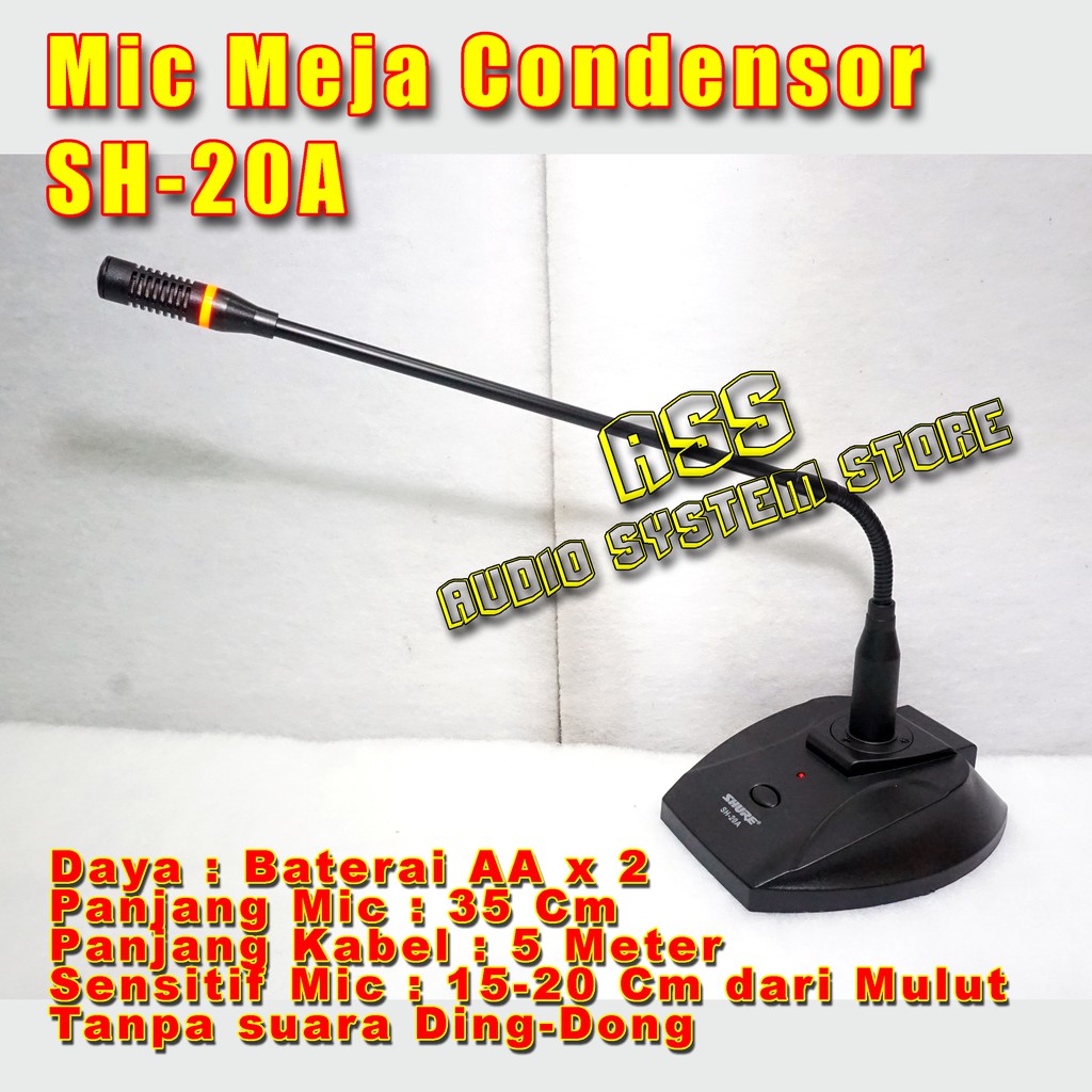 Jual Mic Meja SH-20A / Mic Podium Condensor SH - 20A Fleksibel ...