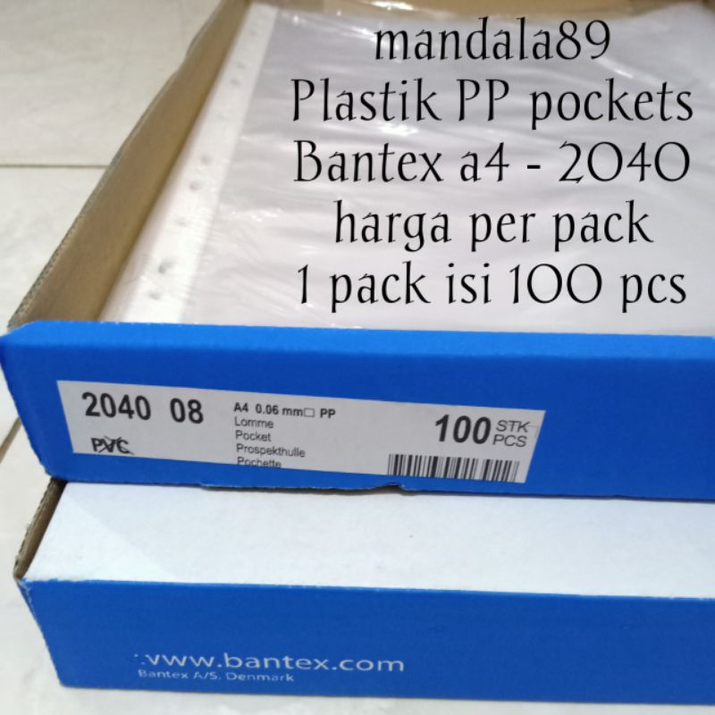 Jual Plastik PP Pockets A4 - Clear - 0,06mm @100 pcs merk Bantex 2040 ...
