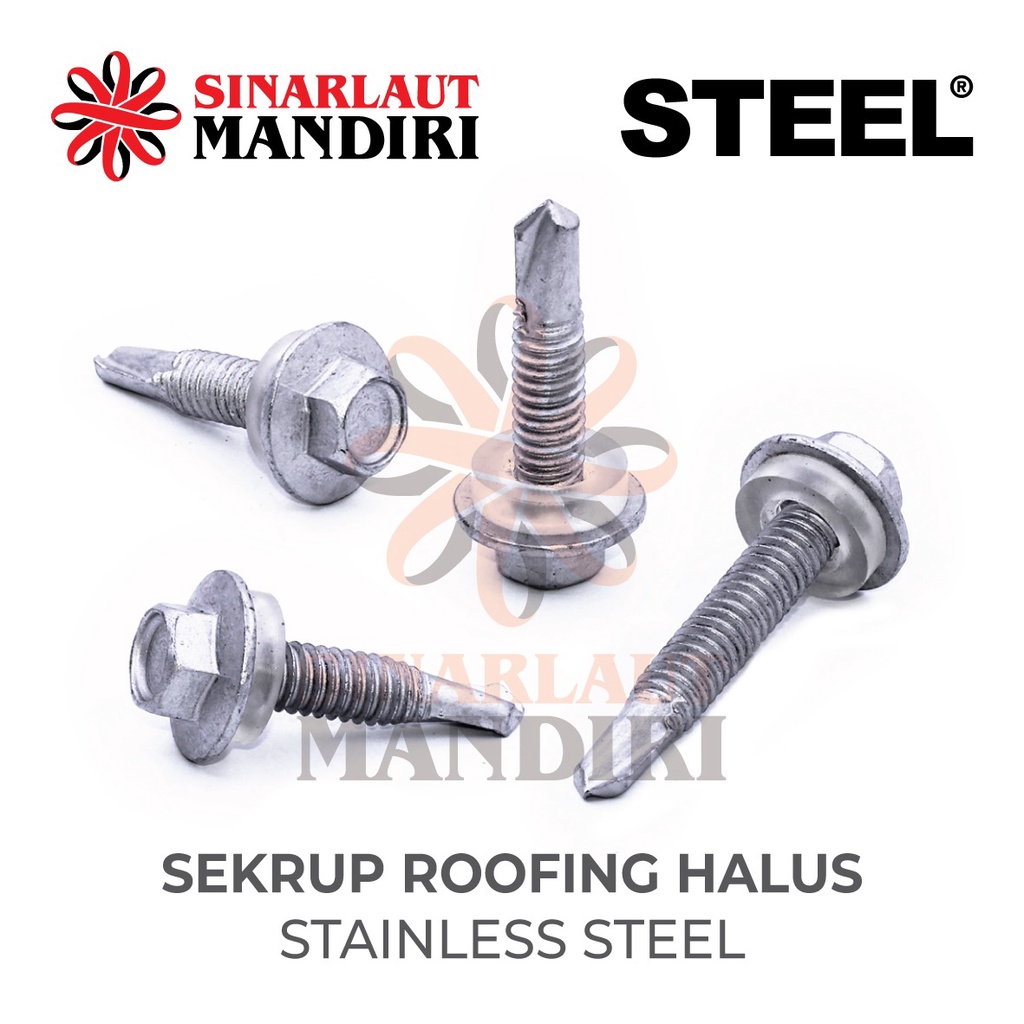 Jual Sekrup / Skrup Roofing Halus Stainless Steel 12 - 24 x 65 | Shopee ...