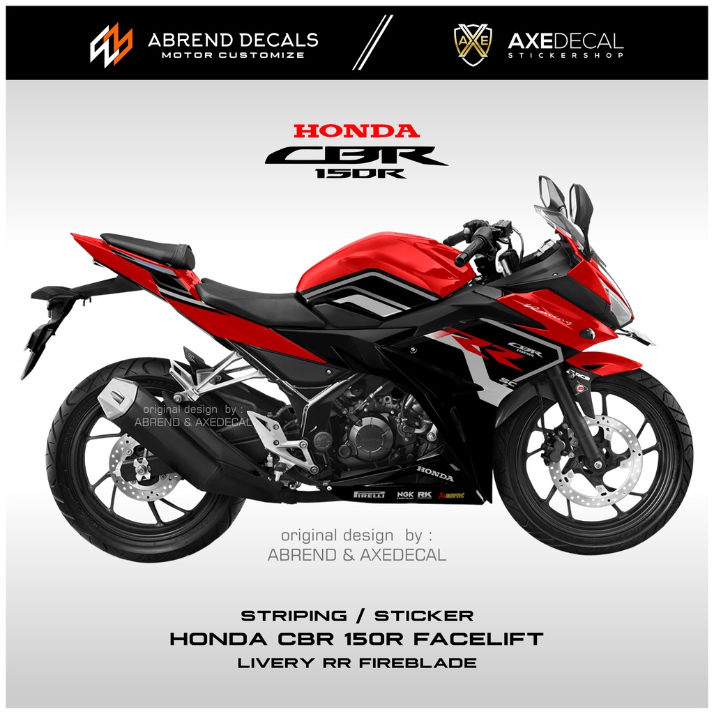 Jual STRIPING HONDA CBR 150R FACELIFT GRAFIS RR RACING / STIKER MOTOR ...