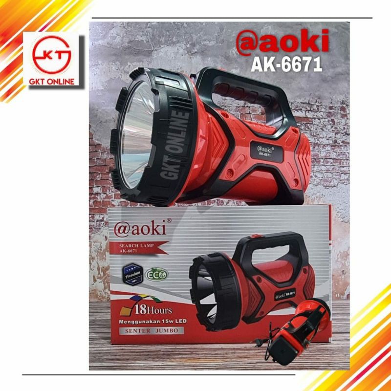 Jual Senter LED Jumbo Aoki AK 6671 / Senter Emergency Lampu LED Cas ...