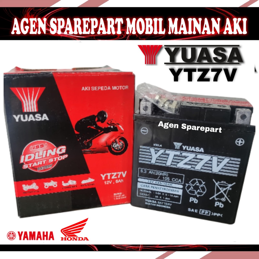 Jual ⚡Ready⚡ORIGINAL AKI MOTOR YUASA YTZ7V ACCU MOTOR Astrea Mega Pro Shogun Smash Vega Mio ...