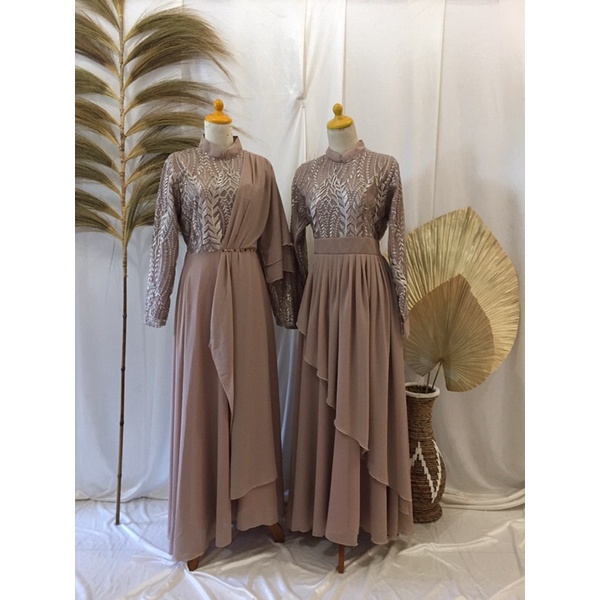 Jual Baju Gamis Muslim Modern Kombinasi Motif | Shopee Indonesia