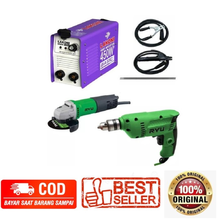 Jual PAKET 3 MESIN LAS LISTRIK LAKONI 450 WATT MESIN BOR MESIN GERINDA ...