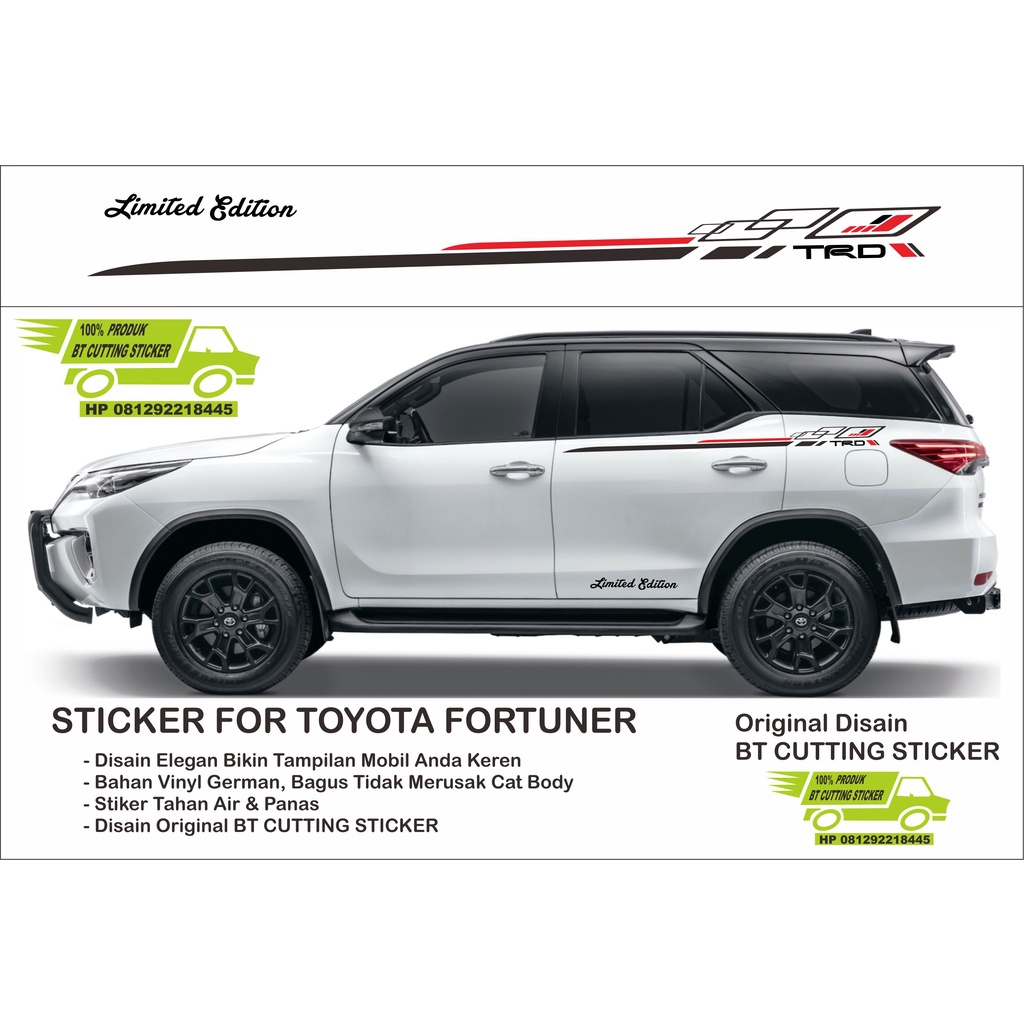 Jual sticker toyota fortuner trd sticker toyota fortuner gr sticker ...