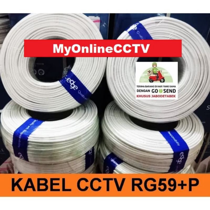 Jual 100 meter Kabel Kamera CCTV EDGE Coaxial RG59 BNC + Power DC Awet ...