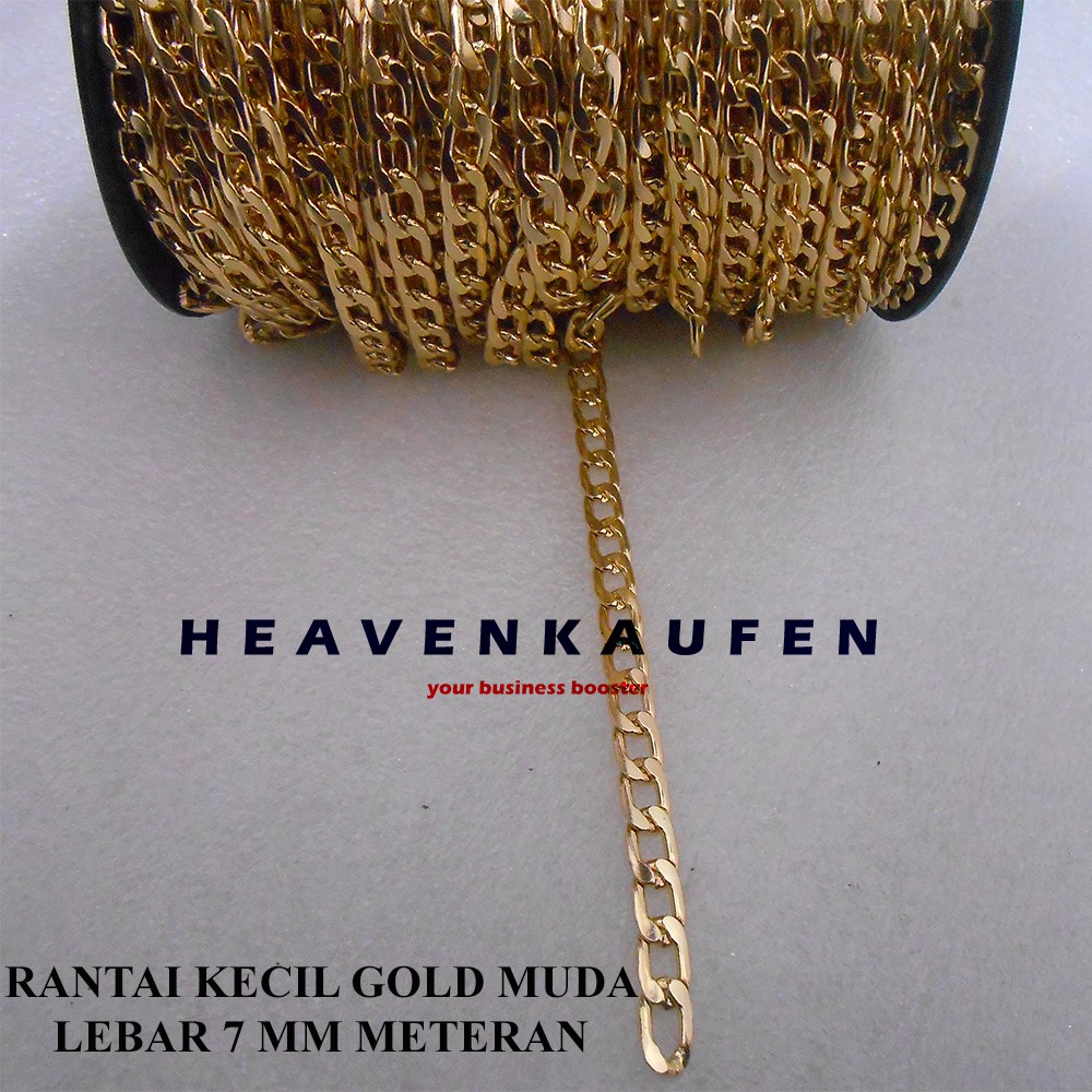 Jual Rantai Kecil 7 mm Warna Gold Muda/Emas Muda Untuk Clutch Dompet ...