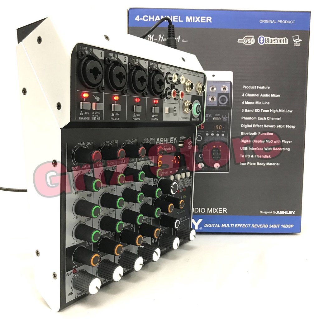 Jual Mixer Ashley M House 4 Original 4 Channel Bluetooth - USB Interface | Shopee Indonesia