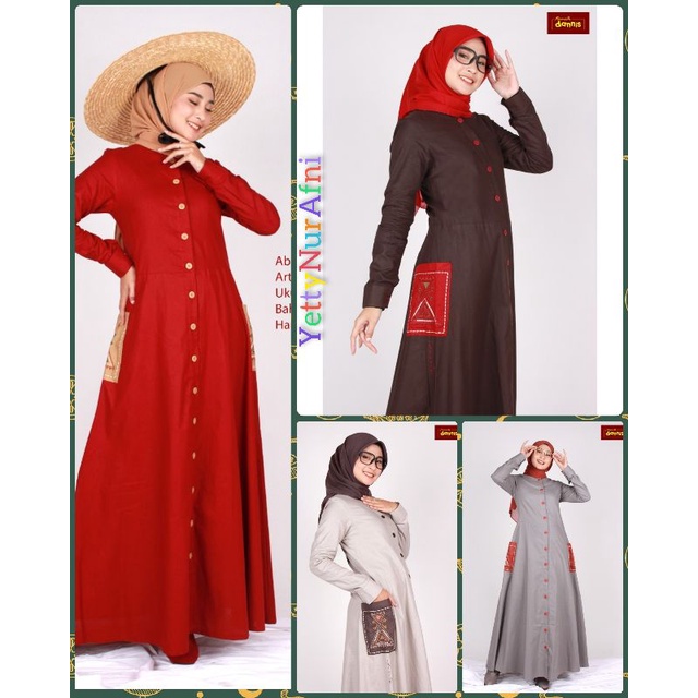 Jual Gamis DANNIS A220103 Red - Brown - Grey - Cream Gamis Busui Gamis ...