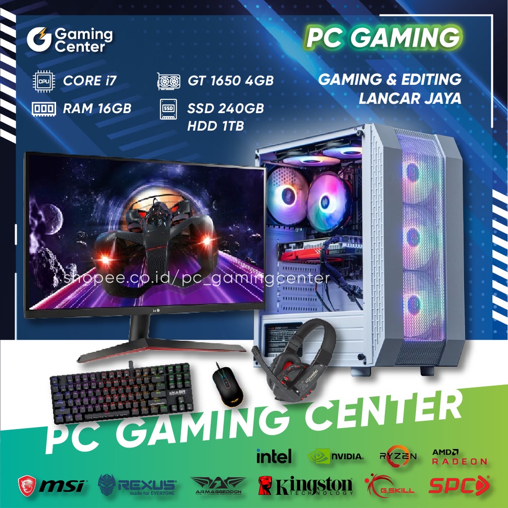 Jual PC GAMING FULLSET i7 VGA GTX 1650 RAM 16GB HDD 1TB SSD 256GB COMPUTER RAKITAN GAMING ...