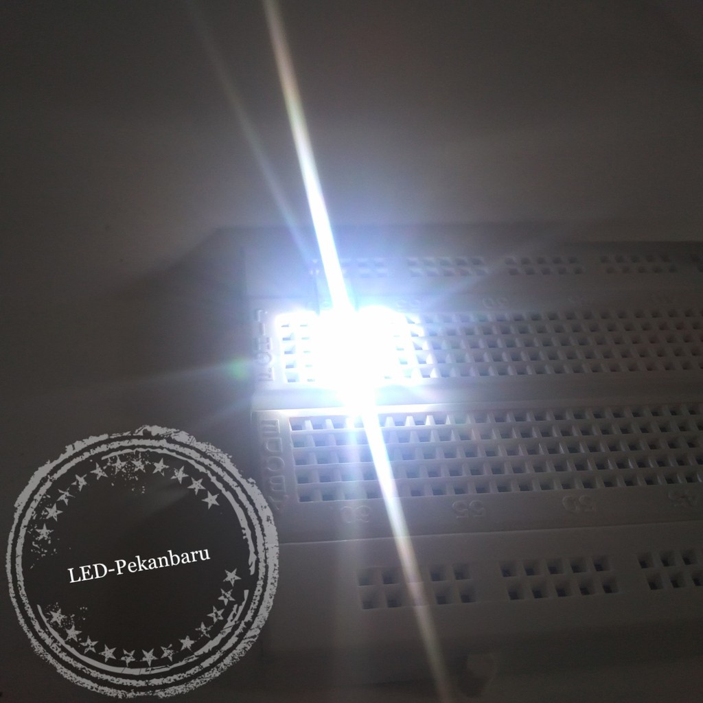 Jual LED 5MM PIRANHA TOP SUPER FLUX WHITE / WARNA PUTIH TRANSPARAN 4PIN ...