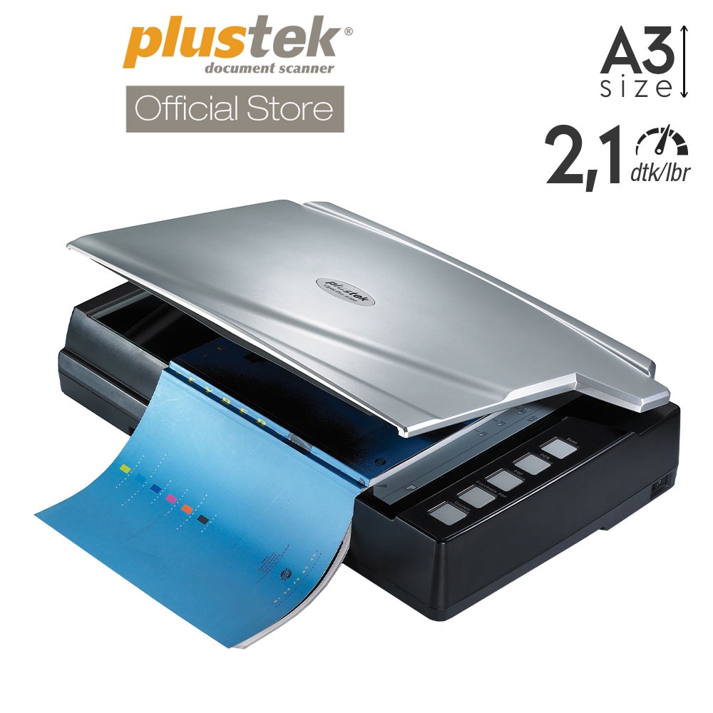 Jual Plustek Scanner Opticbook A300 Plus - 2,1 Detik/Lembar (A3 ...