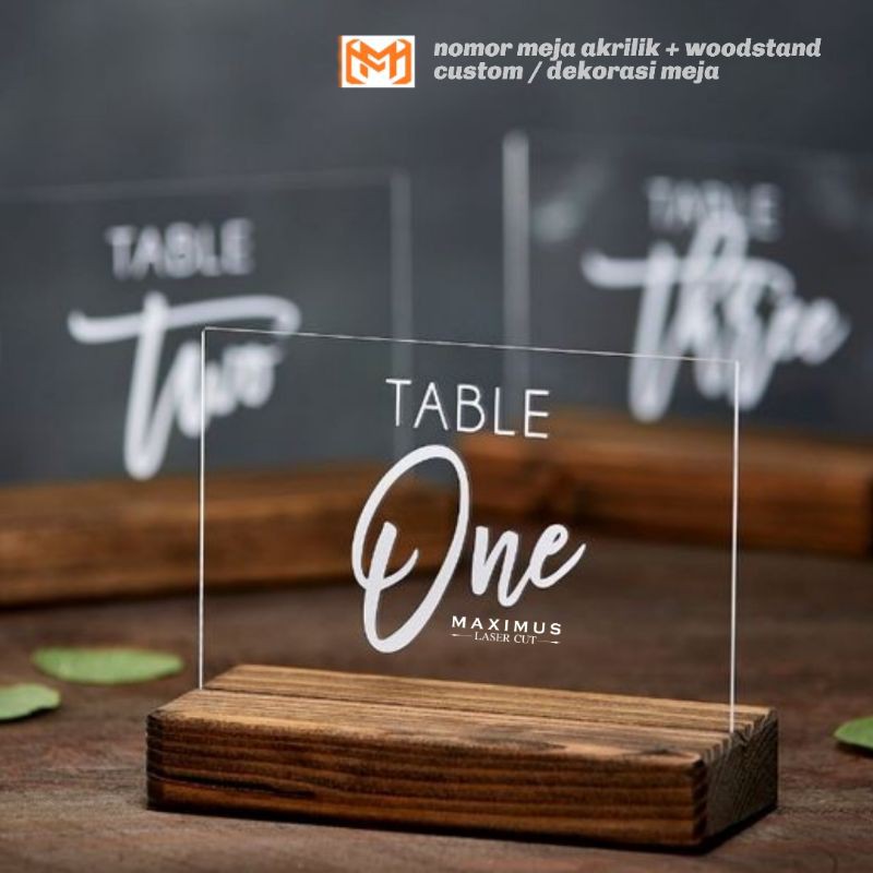 Jual Hiasan Meja | Nomor meja | Custom Kayu dan Akrilik | Shopee Indonesia