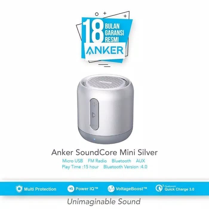Jual Anker Soundcore Mini Speaker Bluetooth Portable ONLY SILVER Perak ...