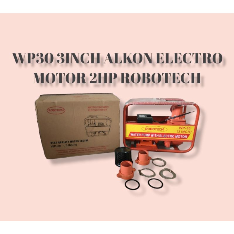 Jual Pompa alkon 3inch with electro motor 2hp merk Robotech | Shopee ...