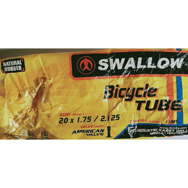 Jual Ban Dalam Sepeda Ukuran 20 x 1.75 / 2.125 SWALLOW & Deli Tire | Shopee Indonesia
