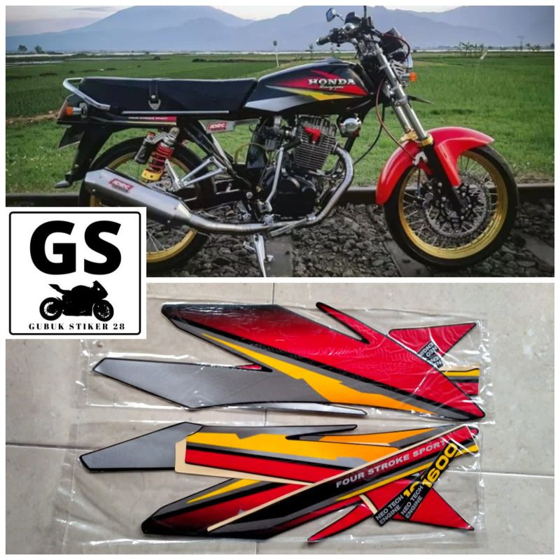 Jual STRIPING STIKER LIS BODY MOTOR HONDA GL PRO 1997 MERAH | Shopee ...